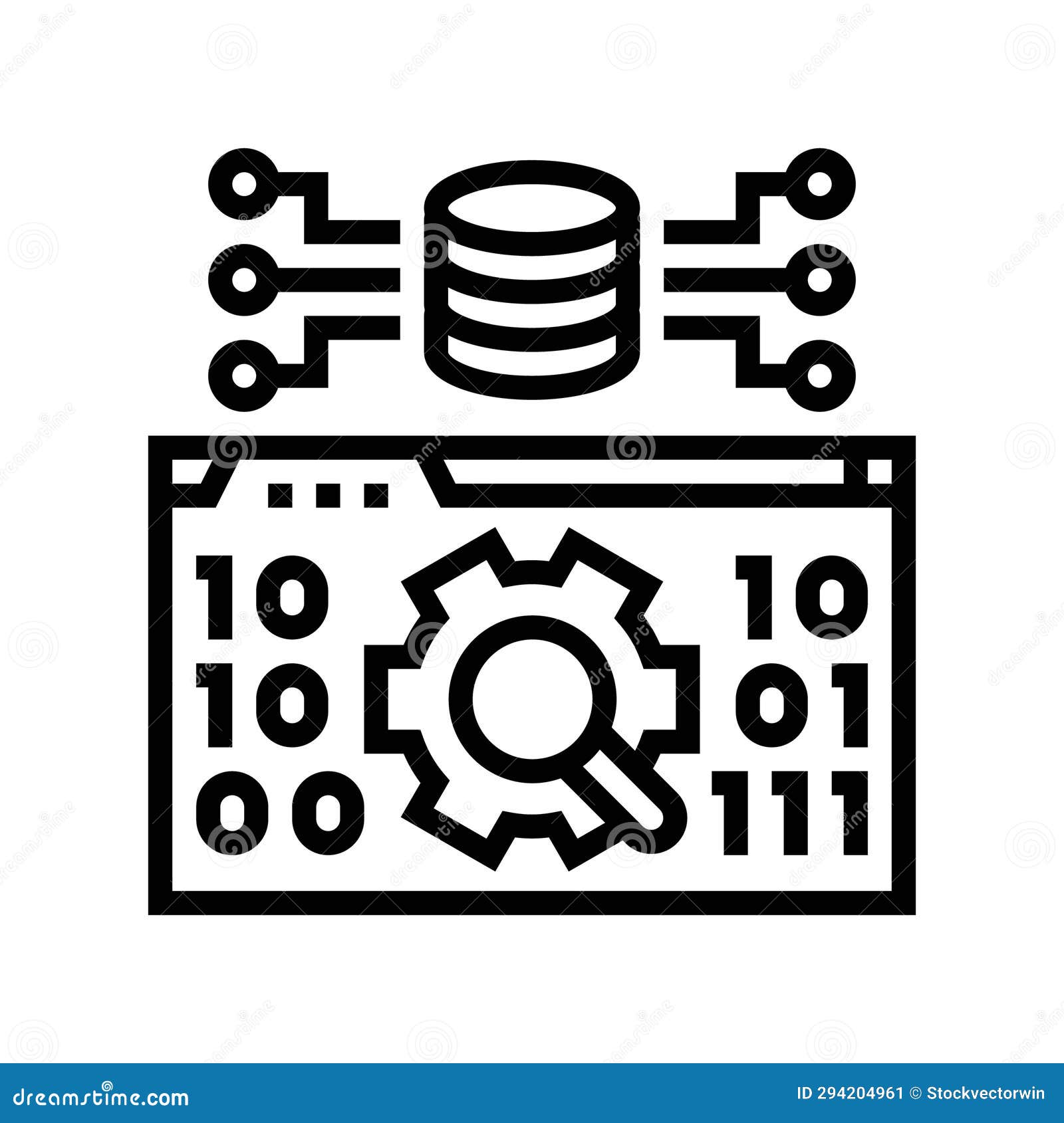 Data Validation Database Line Icon Vector Illustration Stock ...