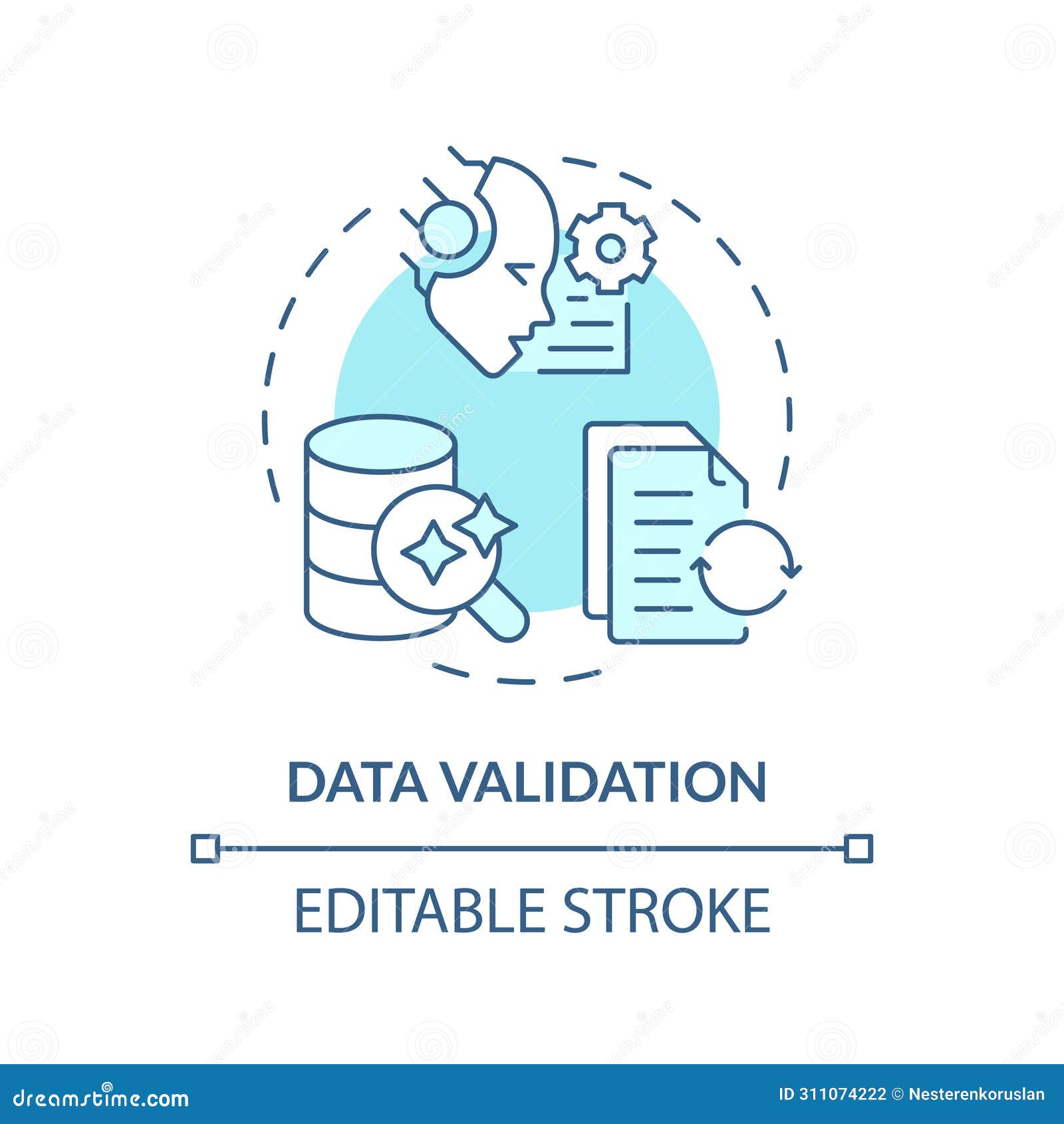 Data Validation Soft Blue Concept Icon Stock Vector - Illustration of ...