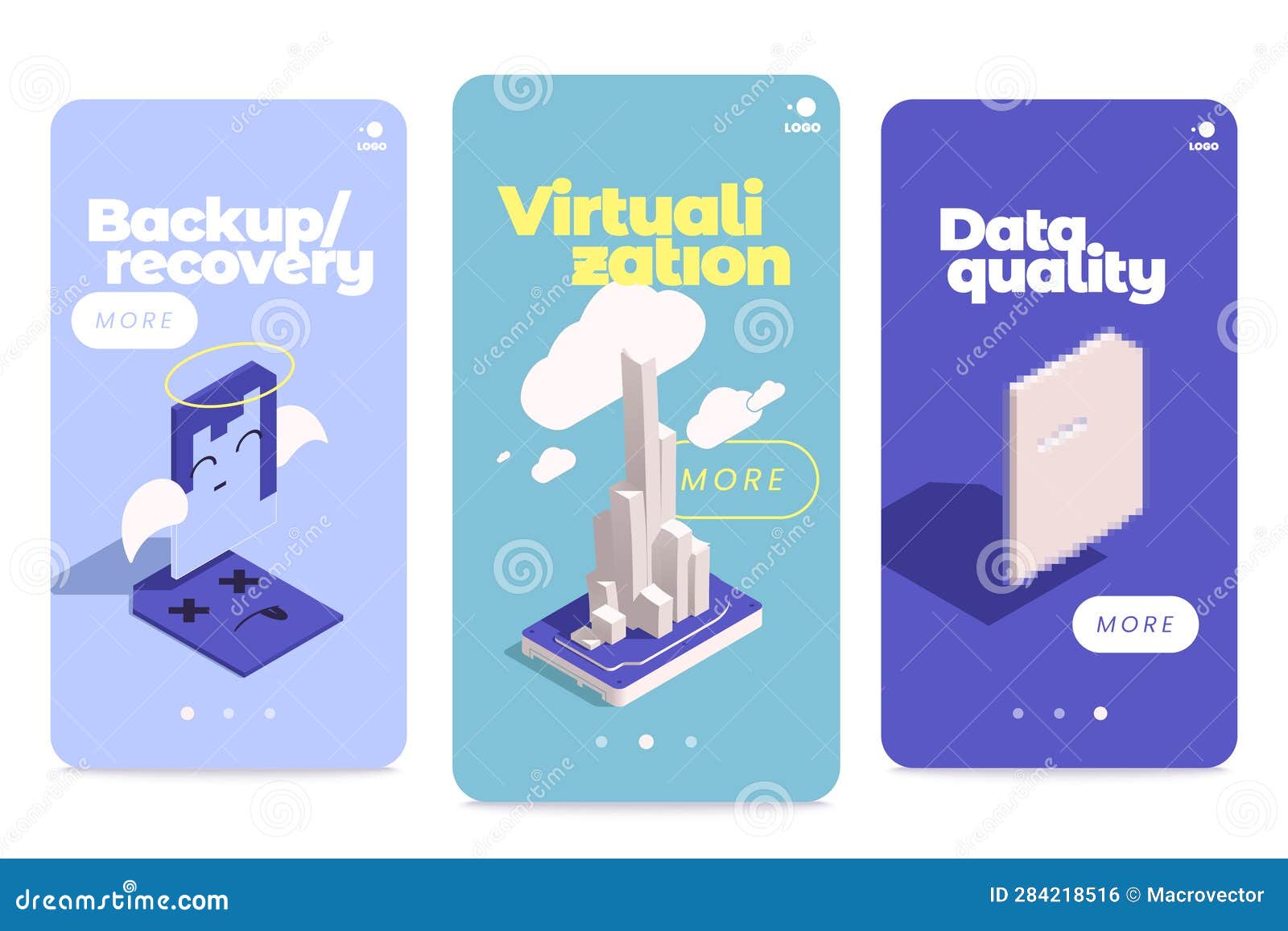 Data Vertical Banners Set stock vector. Illustration of management ...