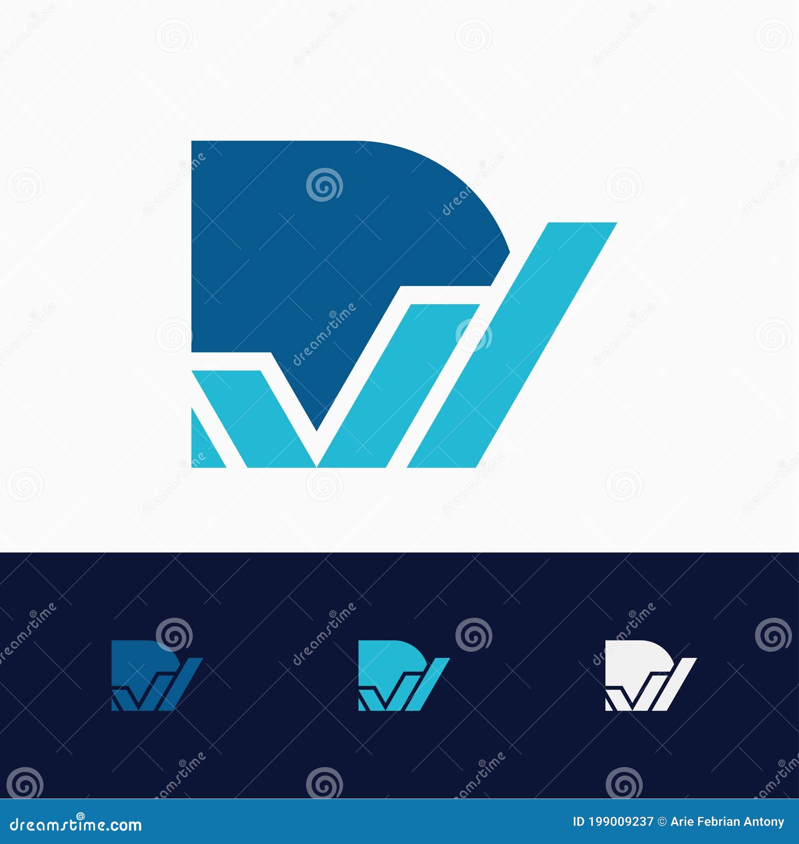 Data Visual Letter D and V Logo Vector Design Stock Vector ...