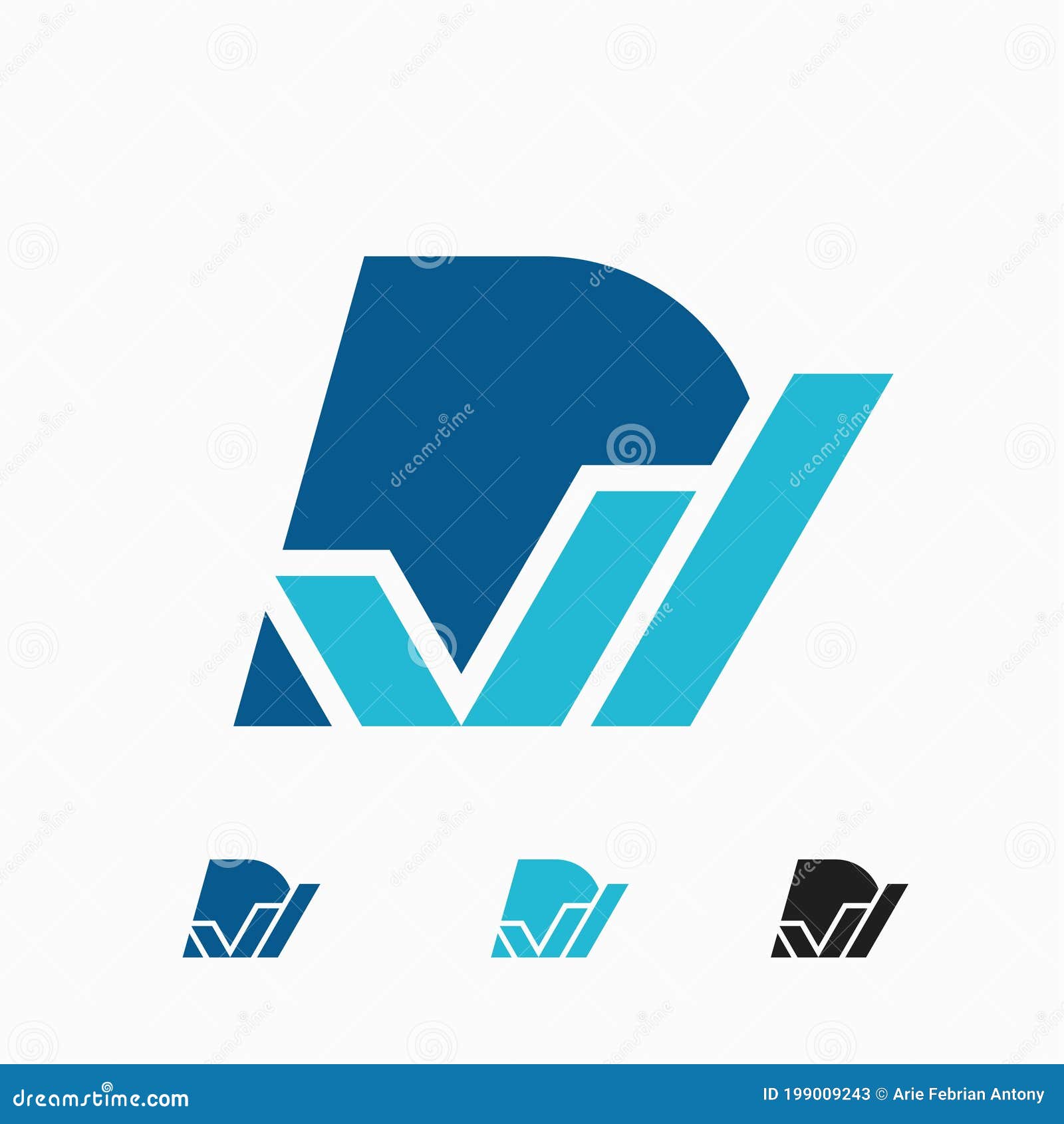 Data Visual Letter D and V Logo Vector Design Stock Vector ...