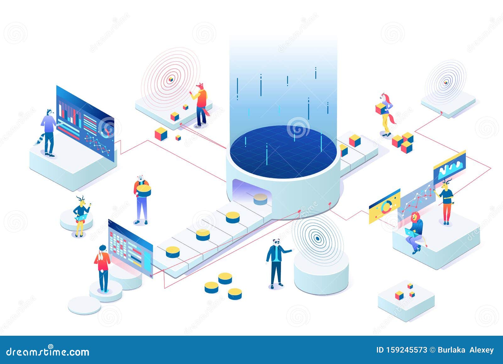 Data Visualisation Illustration Stock Vector - Illustration of data ...