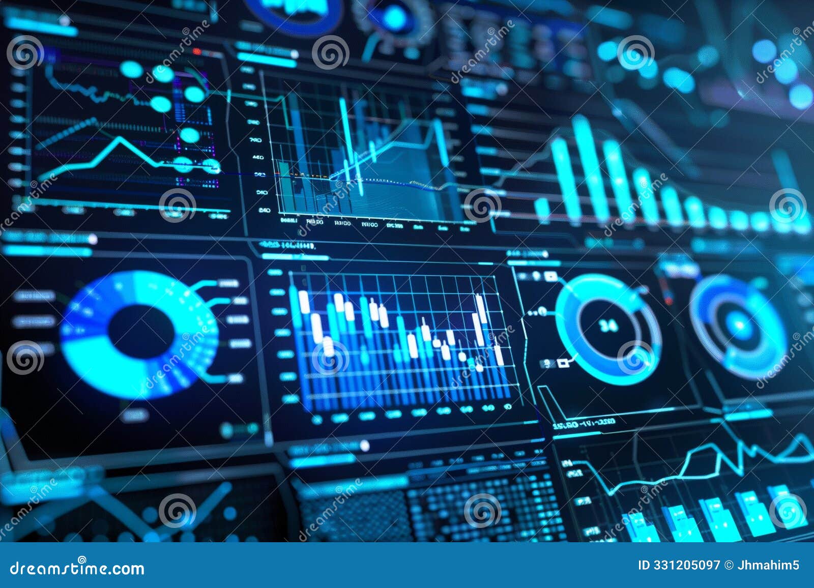 Data Visualization Abstract Graphic Display of Charts and Graphs Stock ...