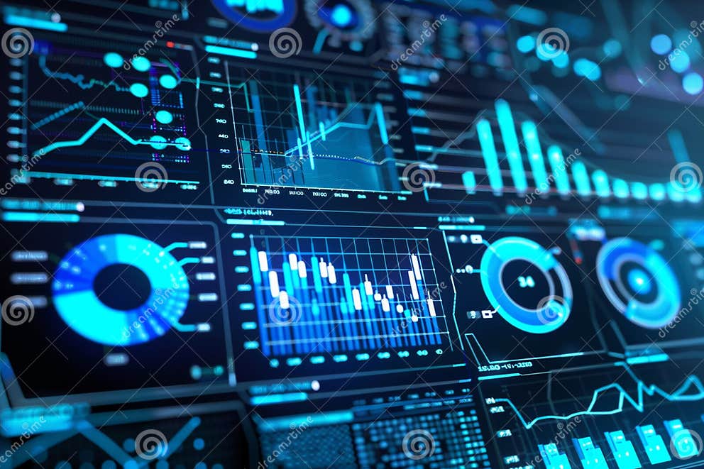 Data Visualization Abstract Graphic Display of Charts and Graphs Stock ...