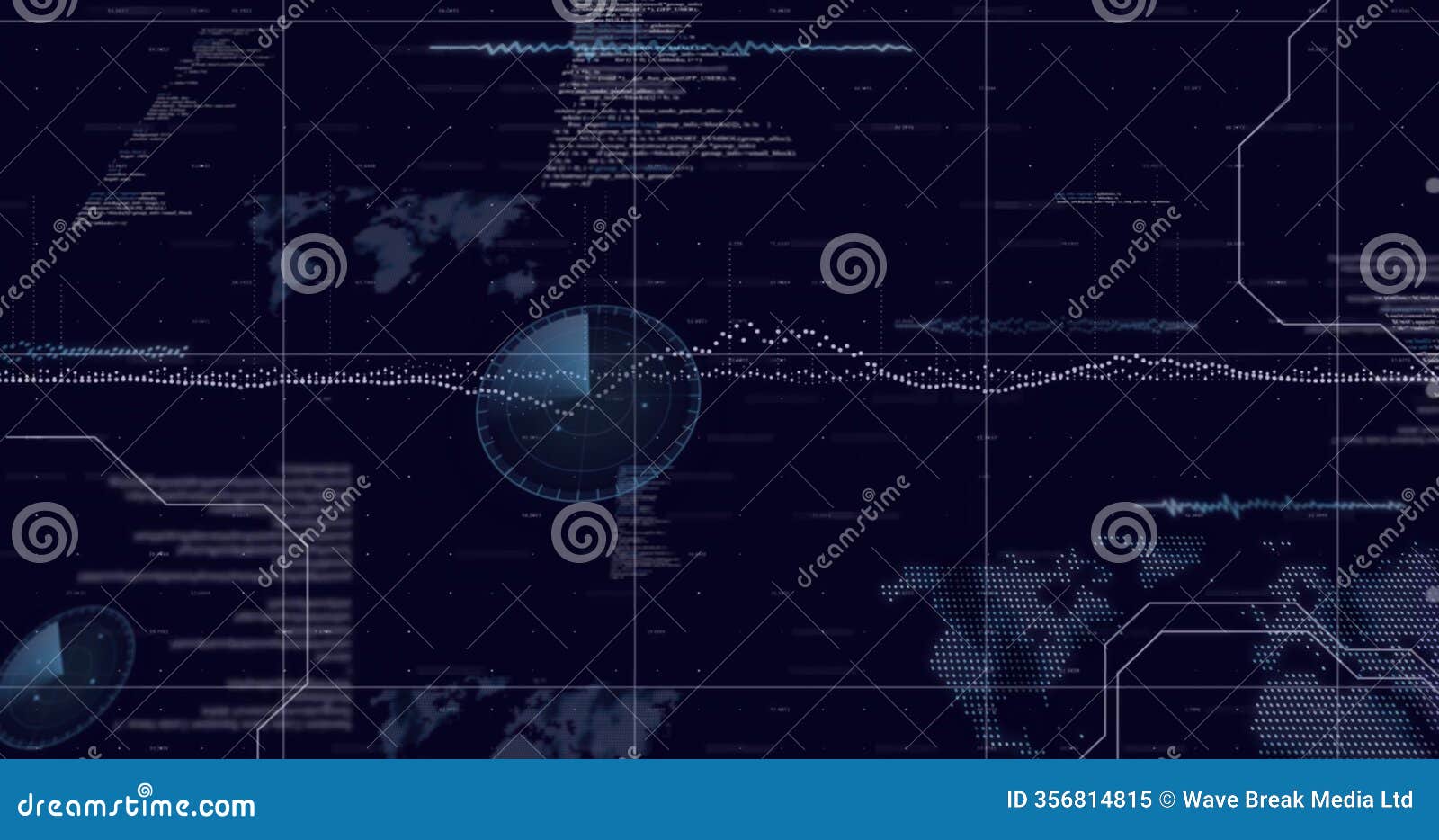 Data Visualization and Analysis Image Over World Map and Radar Graphics ...