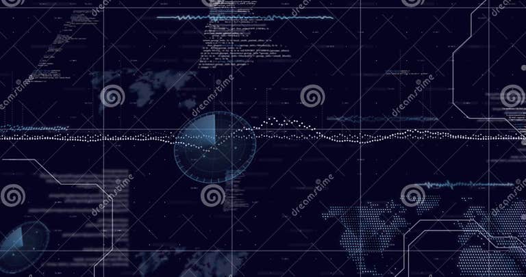 Data Visualization and Analysis Image Over World Map and Radar Graphics ...
