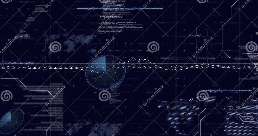 Data Visualization and Analysis Image Over World Map and Radar Graphics ...