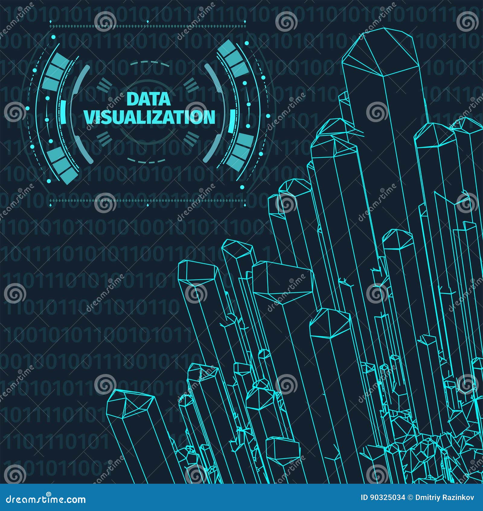 Data Visualization Background . Futuristic Design Hud Element . Binary ...