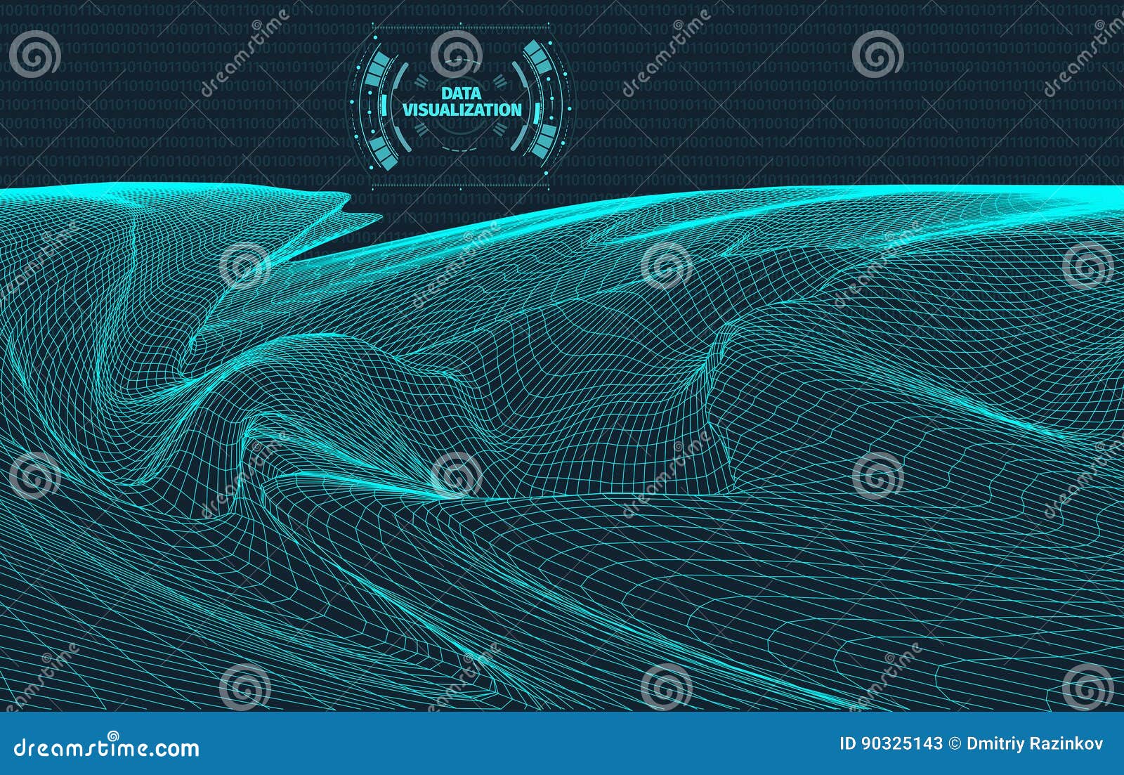 Data Visualization Background Futuristic Design Hud Element Binary Code Coding And