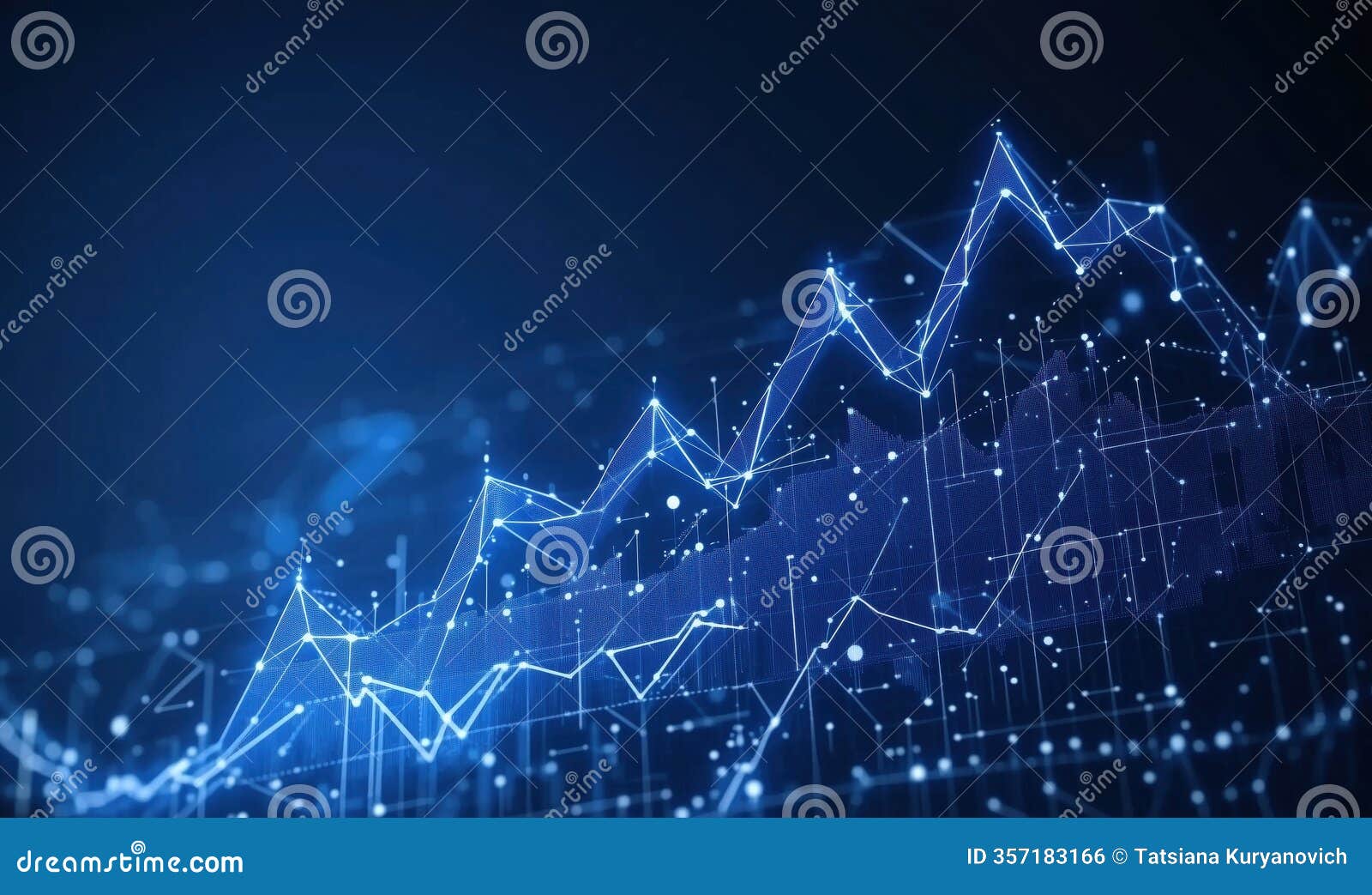 Data Visualization with Blue Line Graph Depicting Upward Trend, Digital ...