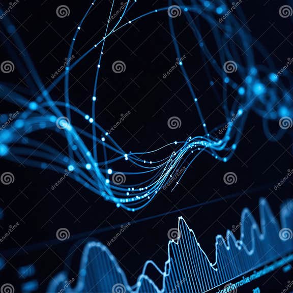 Data Visualization in Blue Tones Representing Complex Data Analysis ...