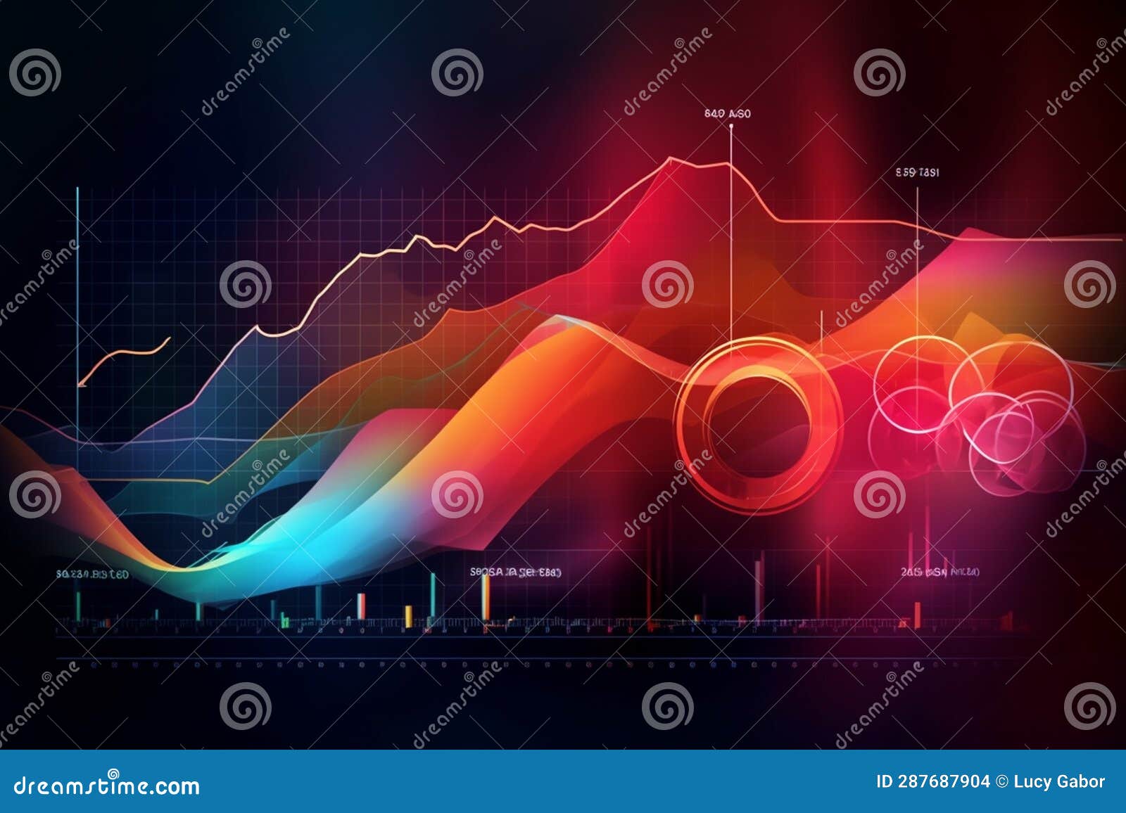 Data Visualization Charts Diagrams, Vibrantly Illustration with ...