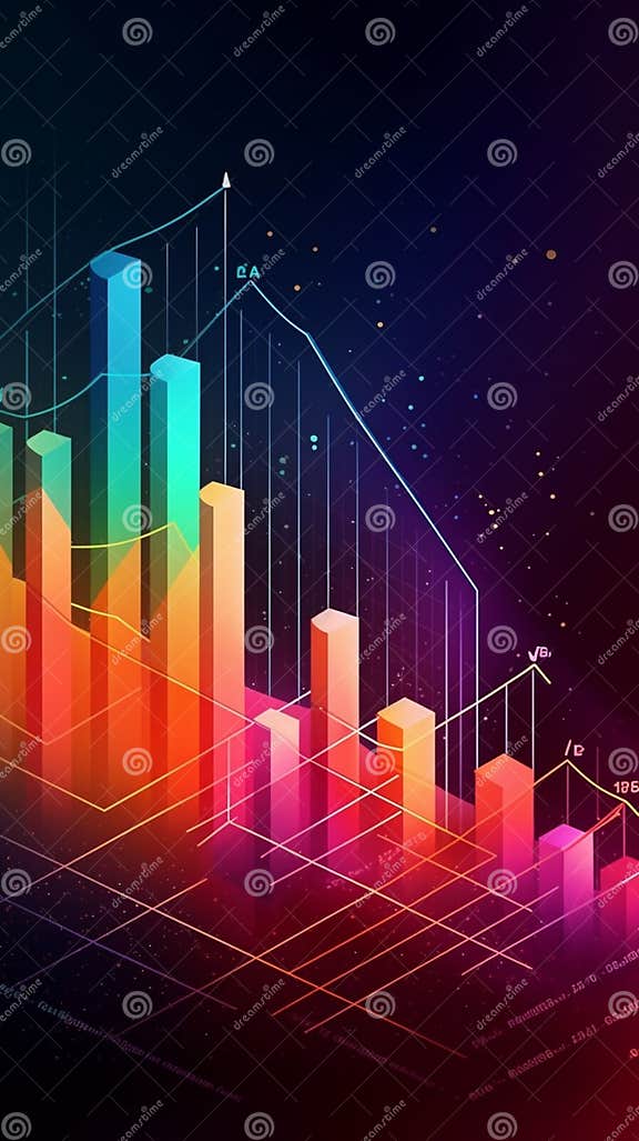Data Visualization Charts Diagrams, Vibrantly Illustration with ...