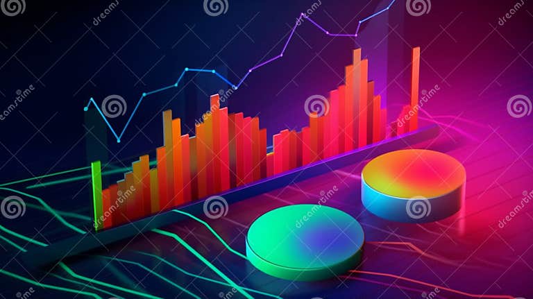 Data Visualization Charts Diagrams, Vibrantly Illustration with ...