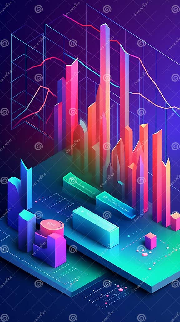 Data Visualization Charts Diagrams, Vibrantly Illustration with ...