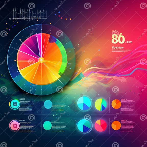 Data Visualization Charts Diagrams, Vibrantly Illustration with ...