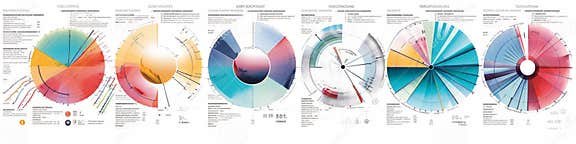 Data Visualization Charts Diagrams, Vibrantly Illustration with White ...