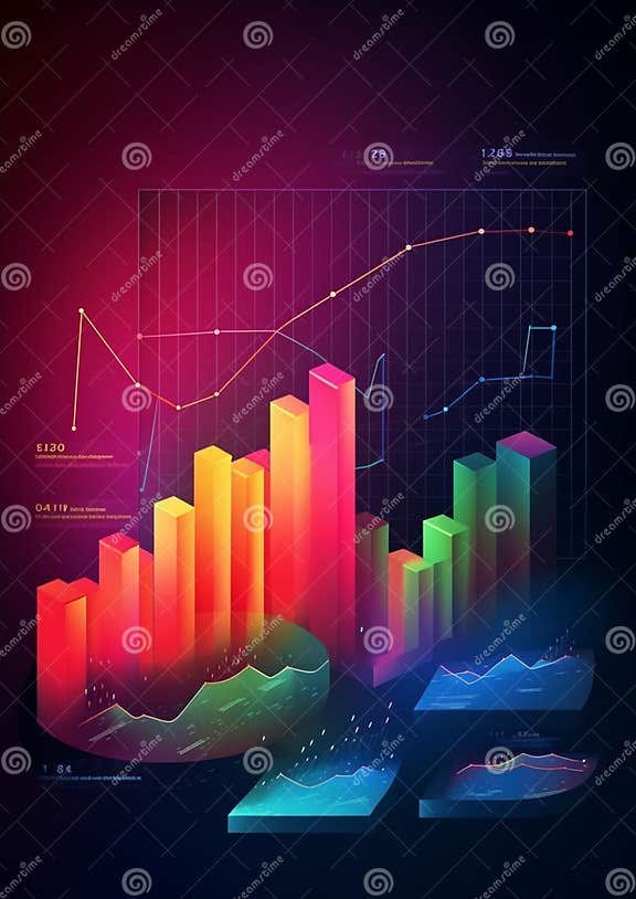 Data Visualization Charts Diagrams, Vibrantly Illustration with ...