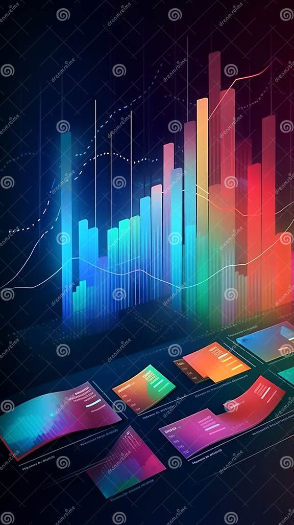Data Visualization Charts Diagrams, Vibrantly Illustration with ...
