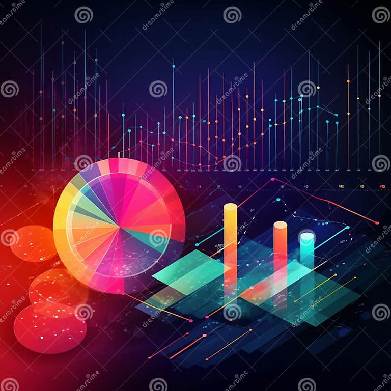 Data Visualization Charts Diagrams, Vibrantly Illustration with ...