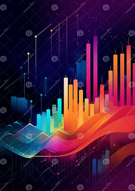 Data Visualization Charts Diagrams, Vibrantly Illustration with ...