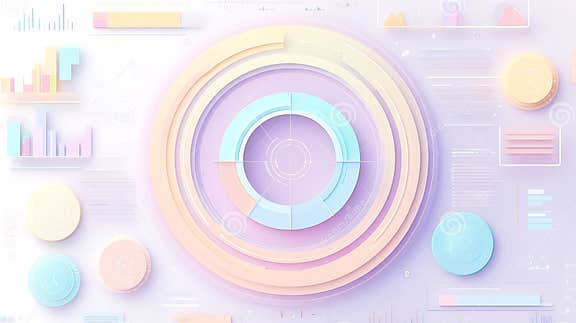 Data Visualization with Circular Graphs, Pastel Colors, Neat Layout ...