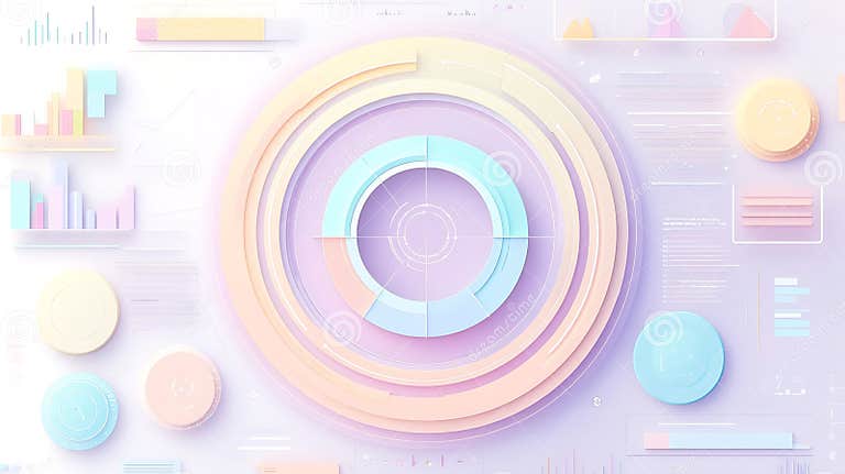 Data Visualization with Circular Graphs, Pastel Colors, Neat Layout ...