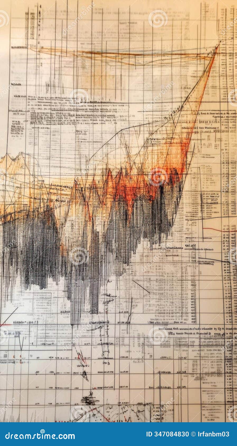 Data Visualization, a Complex Network of Lines and Numbers Stock Photo ...
