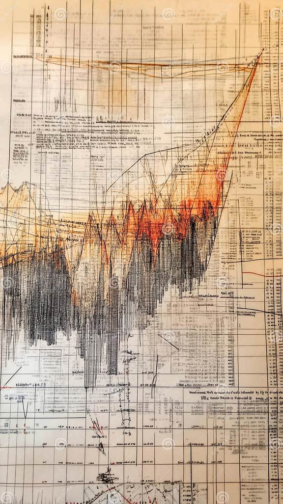 Data Visualization, a Complex Network of Lines and Numbers Stock Photo ...