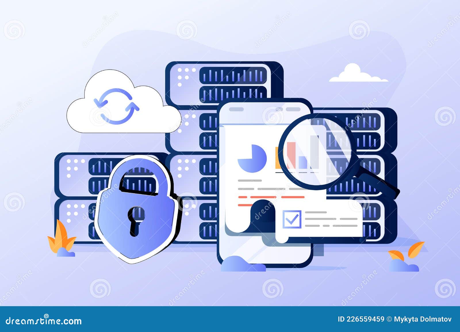 Data Visualization Concept, Big Data, Vector Illustration. Machine ...