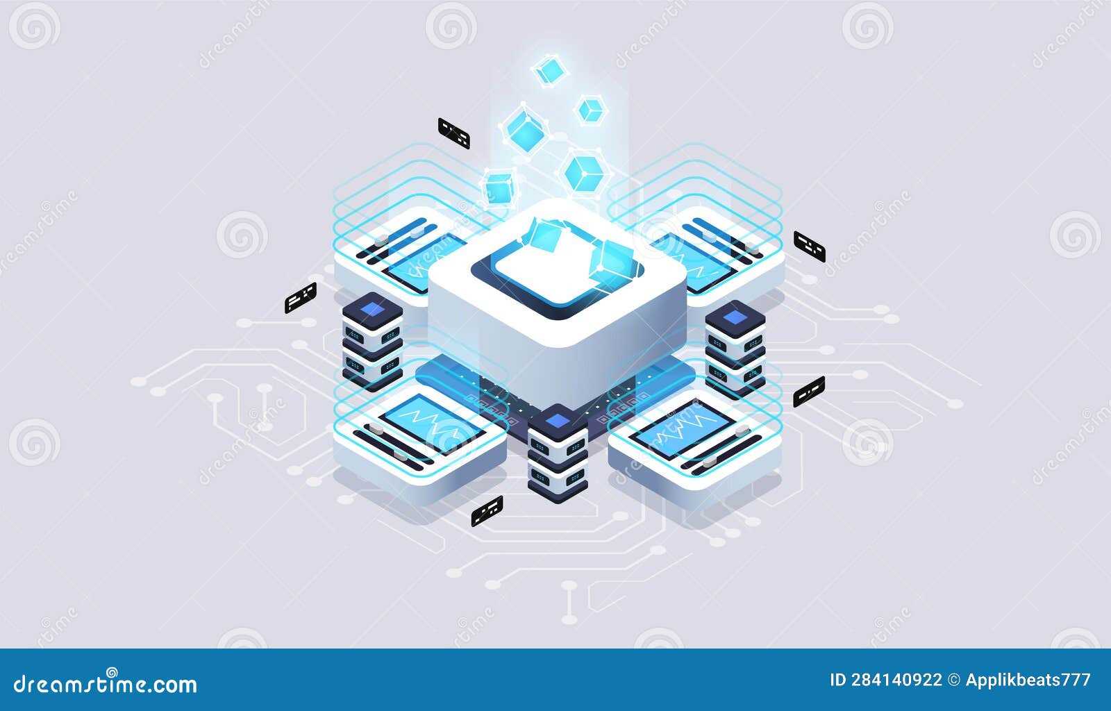 Data Visualization Concept. 3d Isometric Vector Illustration Stock ...