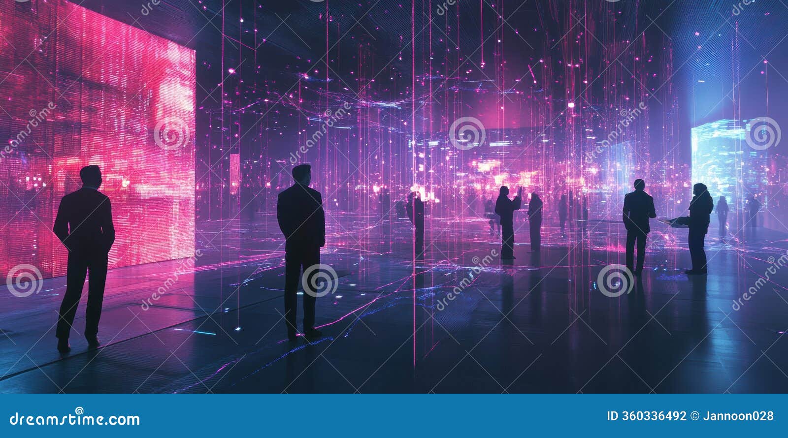 Data Visualization Conference Attendees Explore Digital World Future Technology Expo Metaverse ...