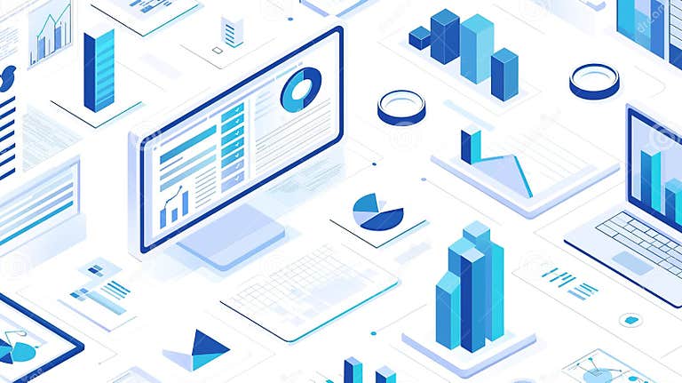 Data Visualization Display with Graphs, Charts, and Reports on Various ...