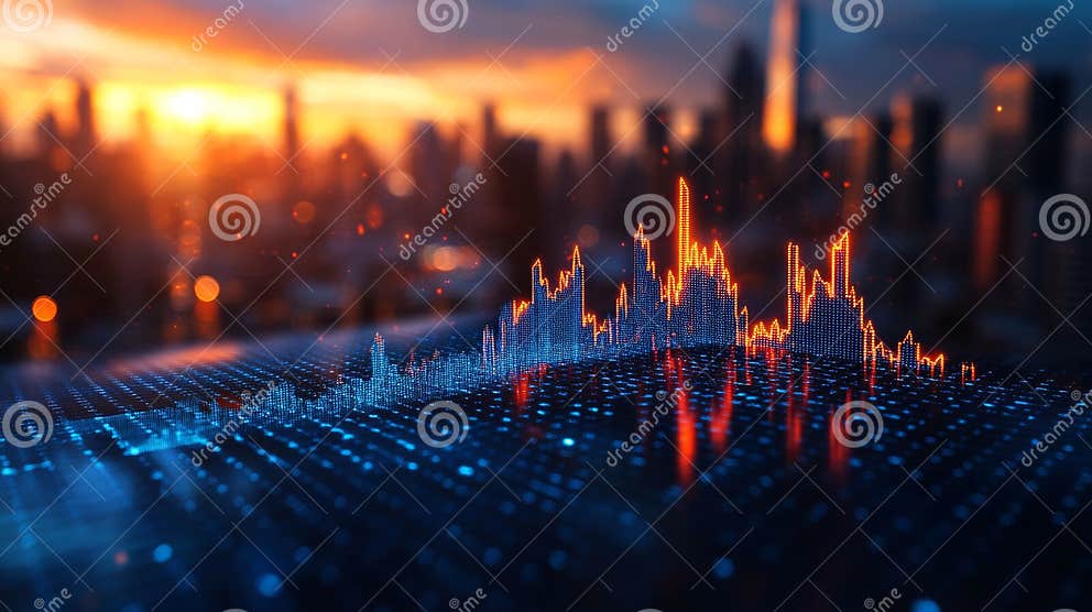 Data Visualization Displaying an Upward Trend in Analytics with Glowing ...