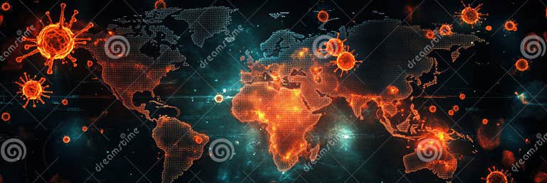 World Map Highlighting Global Epidemic Outbreak Zones and Their ...