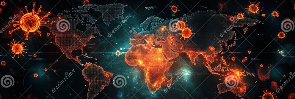 World Map Highlighting Global Epidemic Outbreak Zones and Their ...