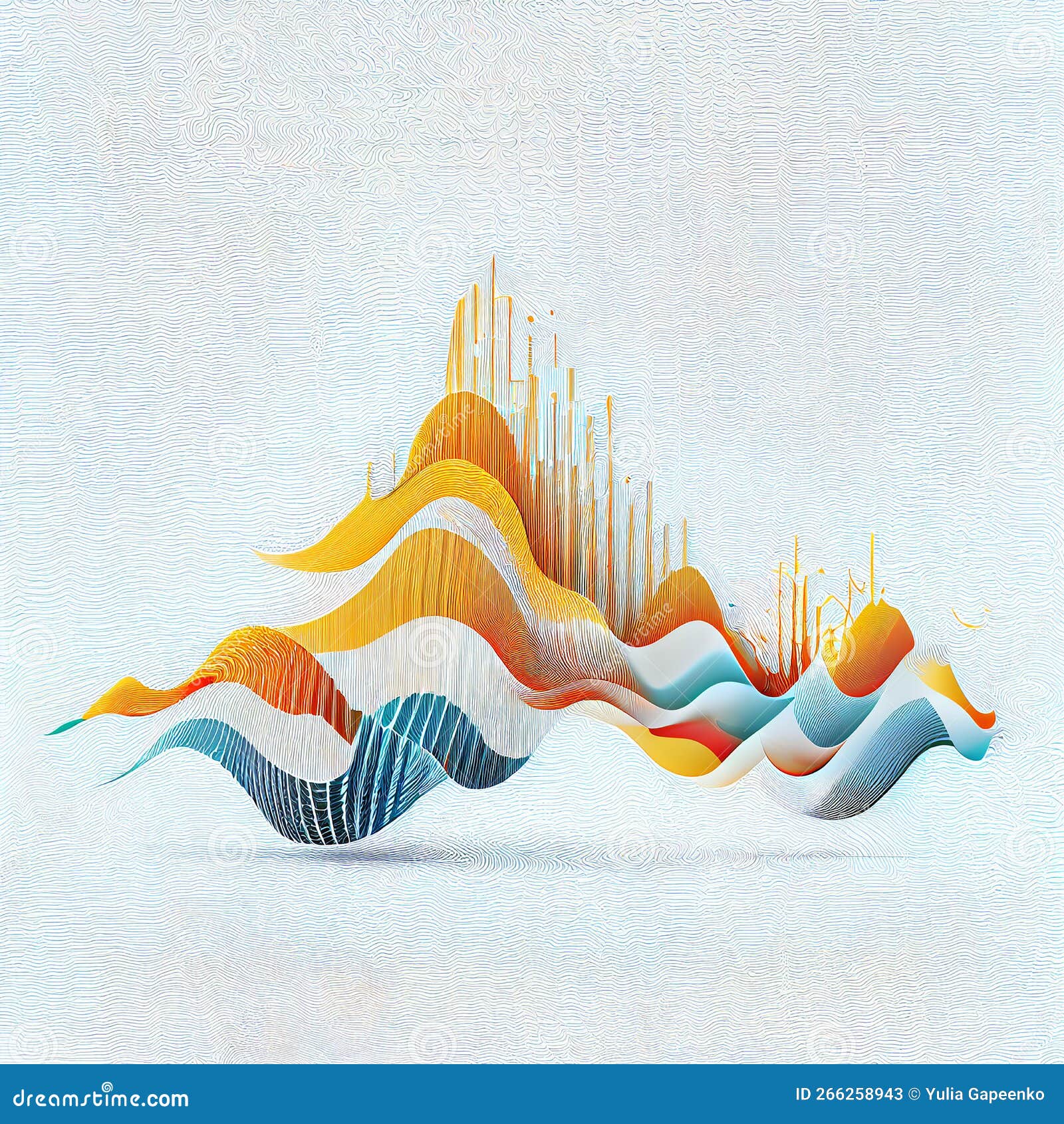 Data Visualization Dynamic Wave Pattern. Illustration Generative AI Stock Illustration ...