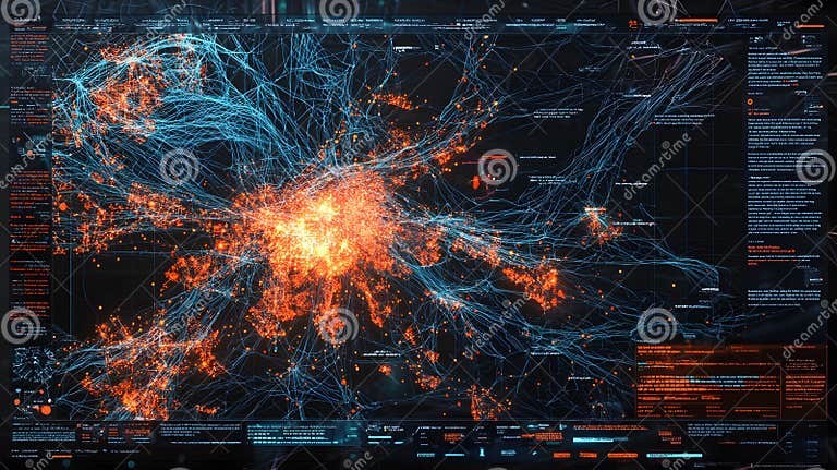 Data Visualization Event Global Network Analysis Digital Interface High-tech Environment Top ...