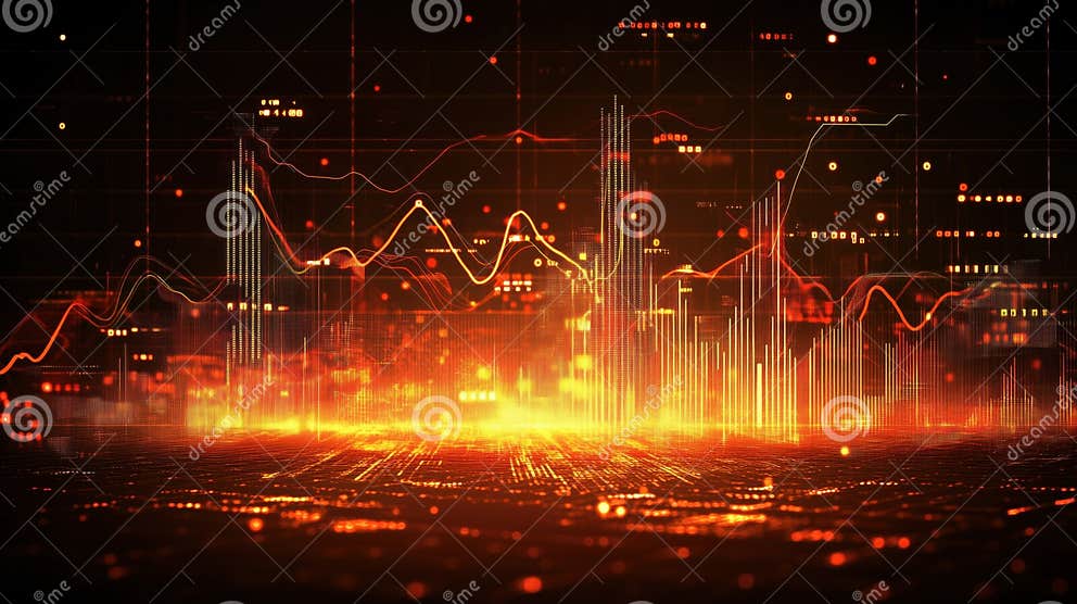 Data Visualization with Glowing Graphs and Charts, Dynamic Patterns ...