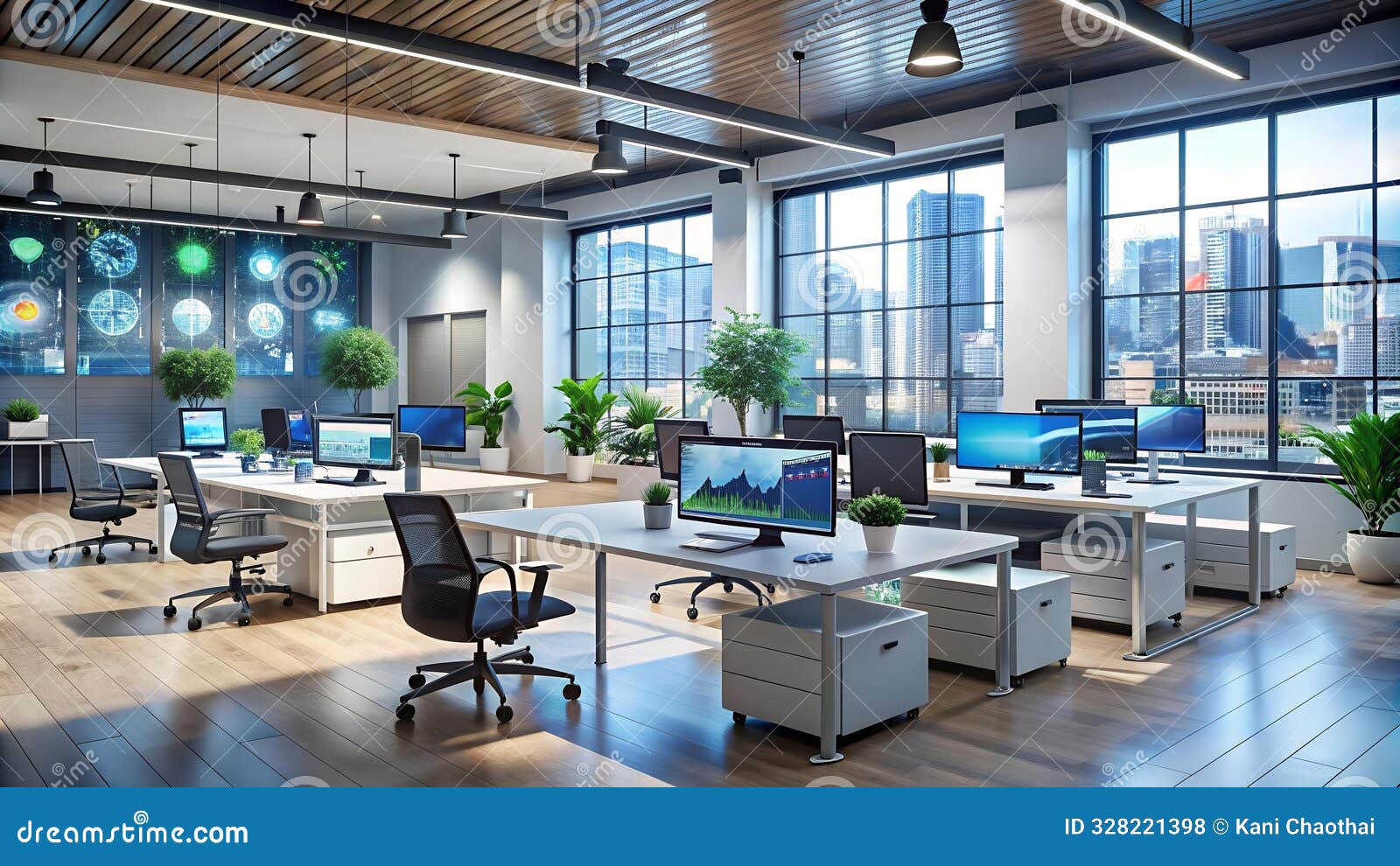 The Data Visualization Hub an Open Plan Office with AI-Powered Data ...