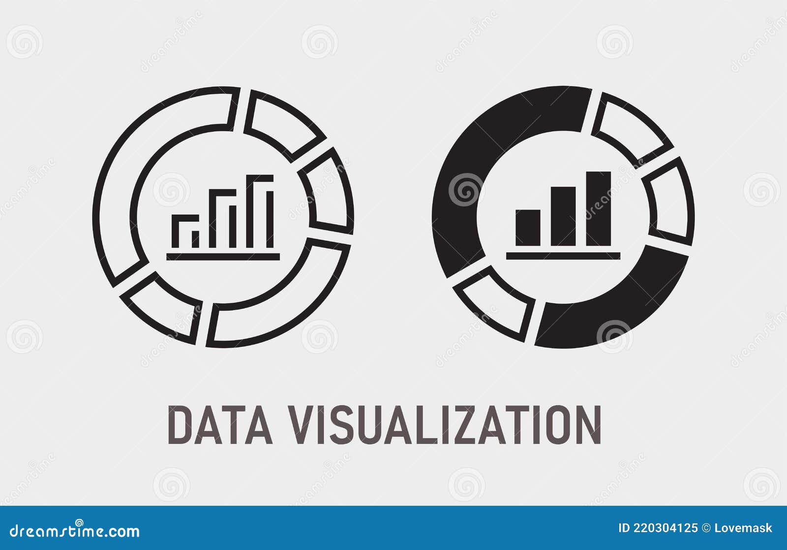 Data Visualization Icon on White Background. Vector Illustration. Stock ...