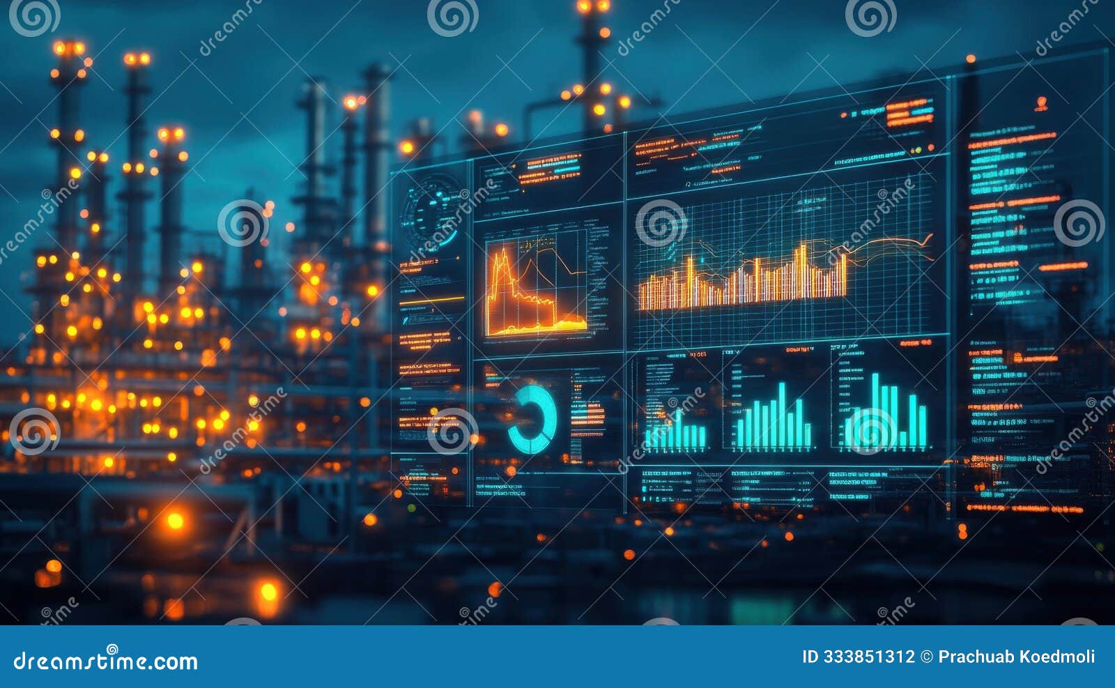 Data Visualization: Industrial Night Lights and Analytics Stock ...
