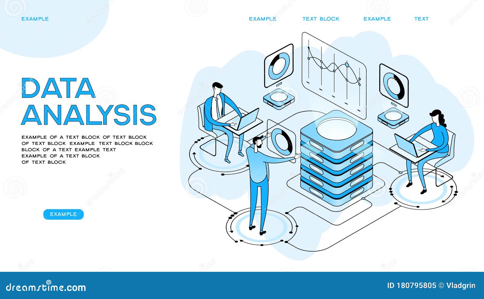 Data Visualization Isometric Concept Banner Stock Vector - Illustration ...