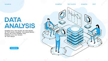 Data Visualization Isometric Concept Banner Stock Vector - Illustration ...