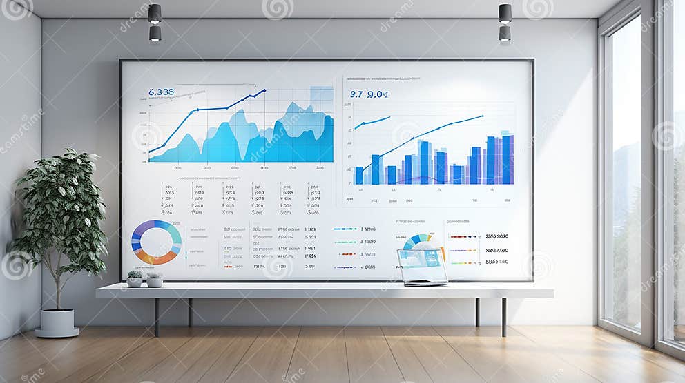 Data Visualization: Large Canvas Frame with Graphs and Charts in Room ...
