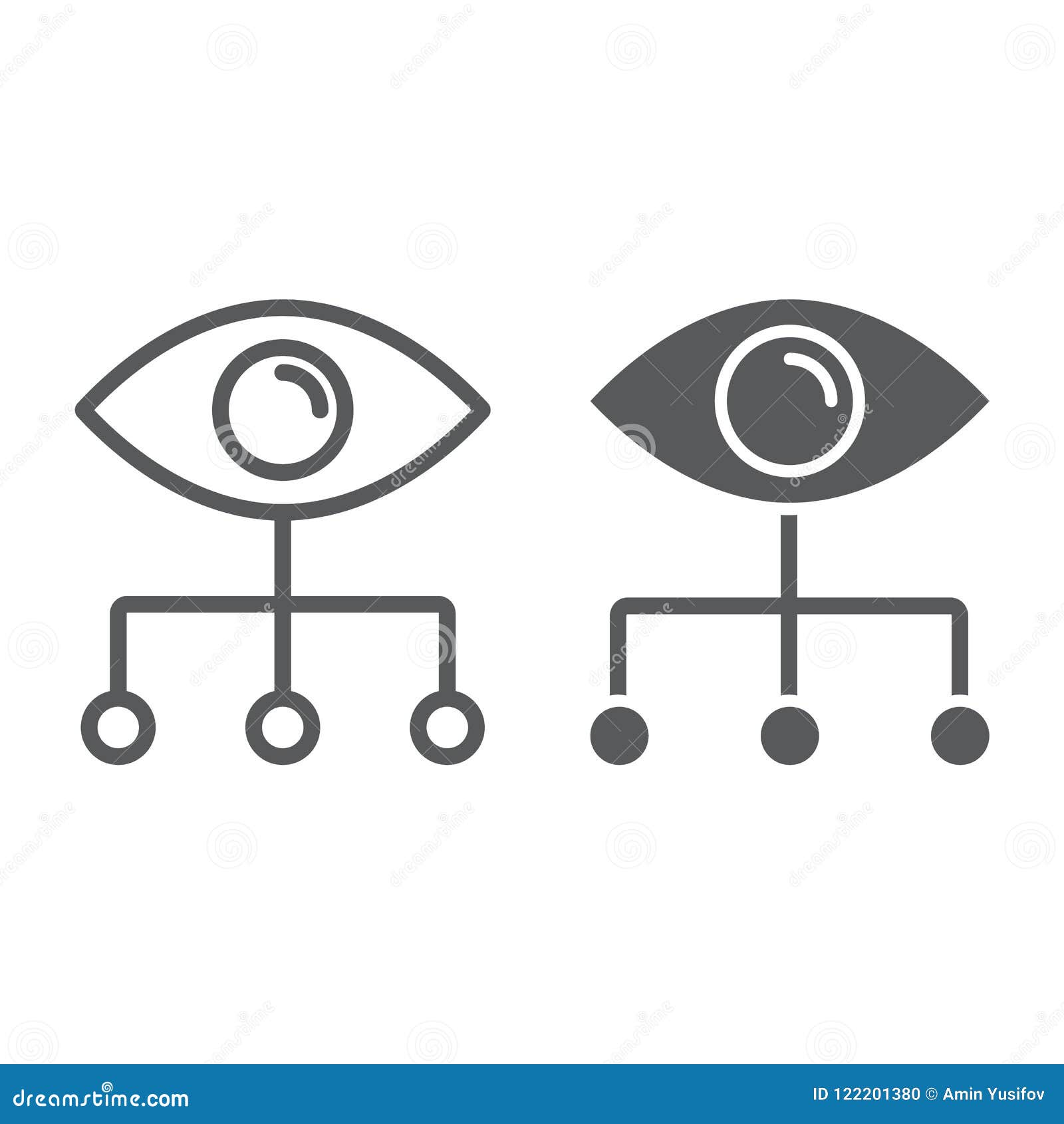 Data Visualization Line and Glyph Icon Stock Vector - Illustration of ...