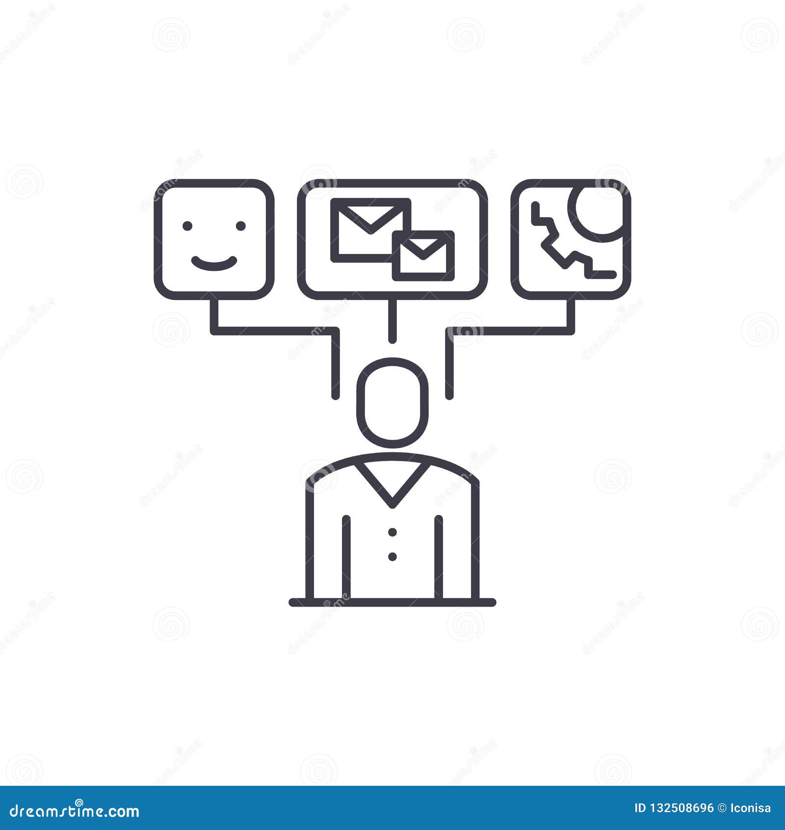 Data Visualization Line Icon Concept Data Visualization Vector Linear