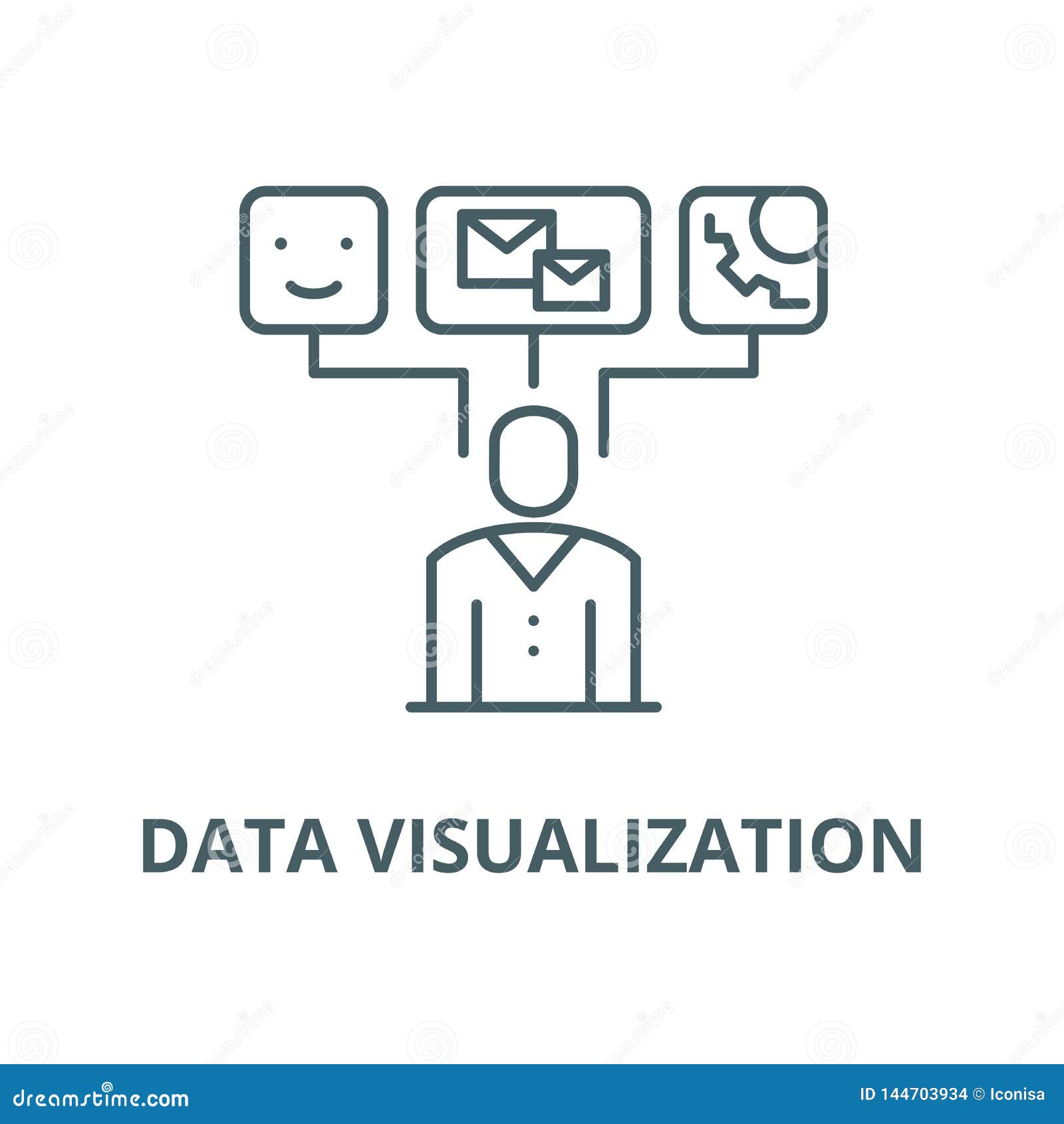 Data Visualization Line Icon, Vector. Data Visualization Outline Sign ...
