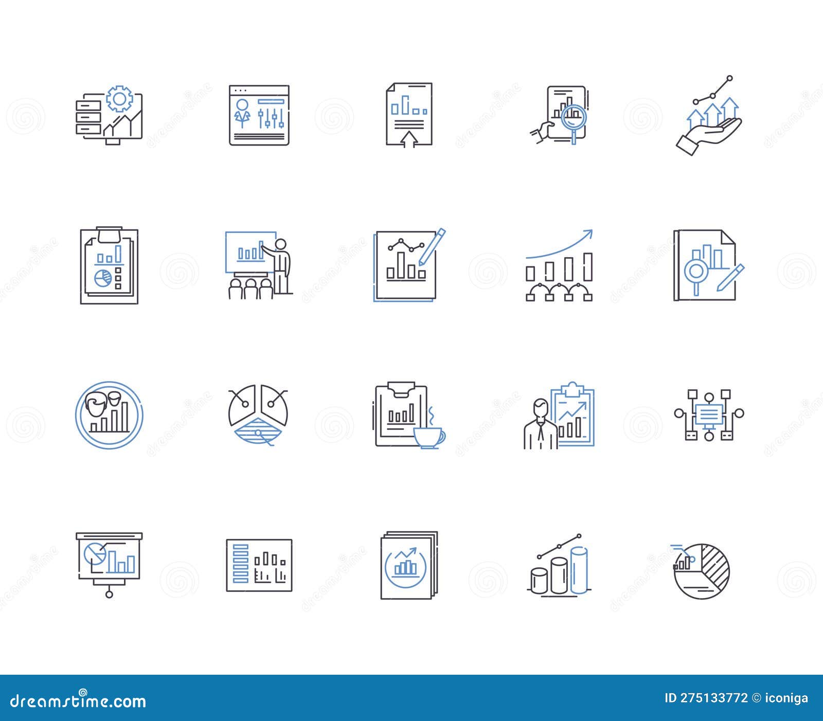 Data Visualization Outline Icons Collection Data Visualization Chart Graph Map Plot