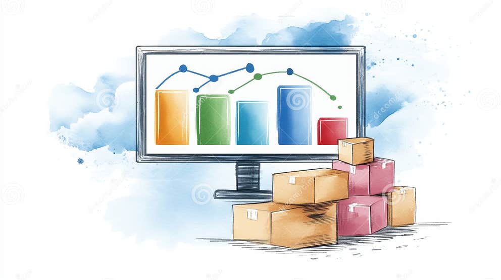 Data Visualization and Project Management, Monitor Displaying Graph ...
